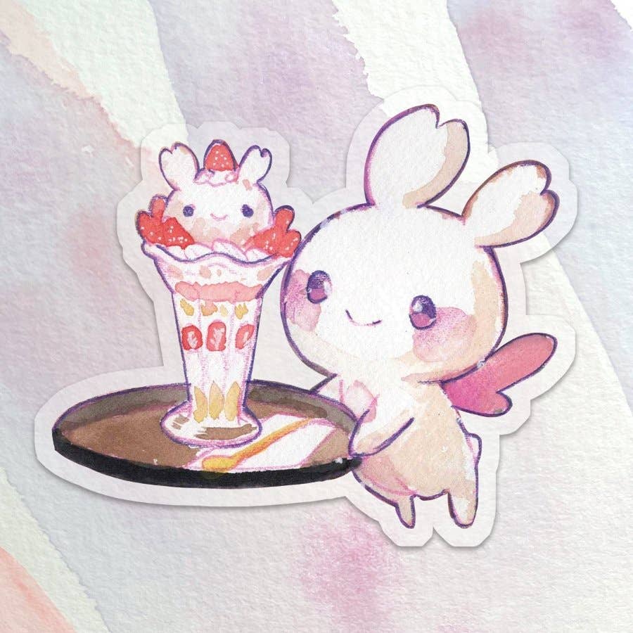 Strawberry Parfait Vinyl Sticker – Seaside Pen Shop